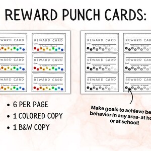 Kids Printable Reward Cards | Reward Punch Card for Kids | Reward ...