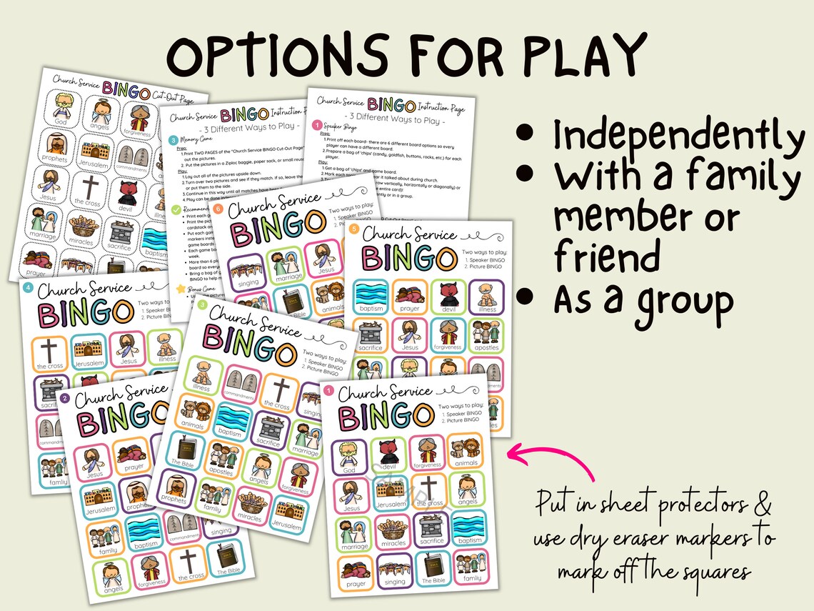 Bible Bingo | Printable Church Bingo | Bible Games for Kids | Printable ...