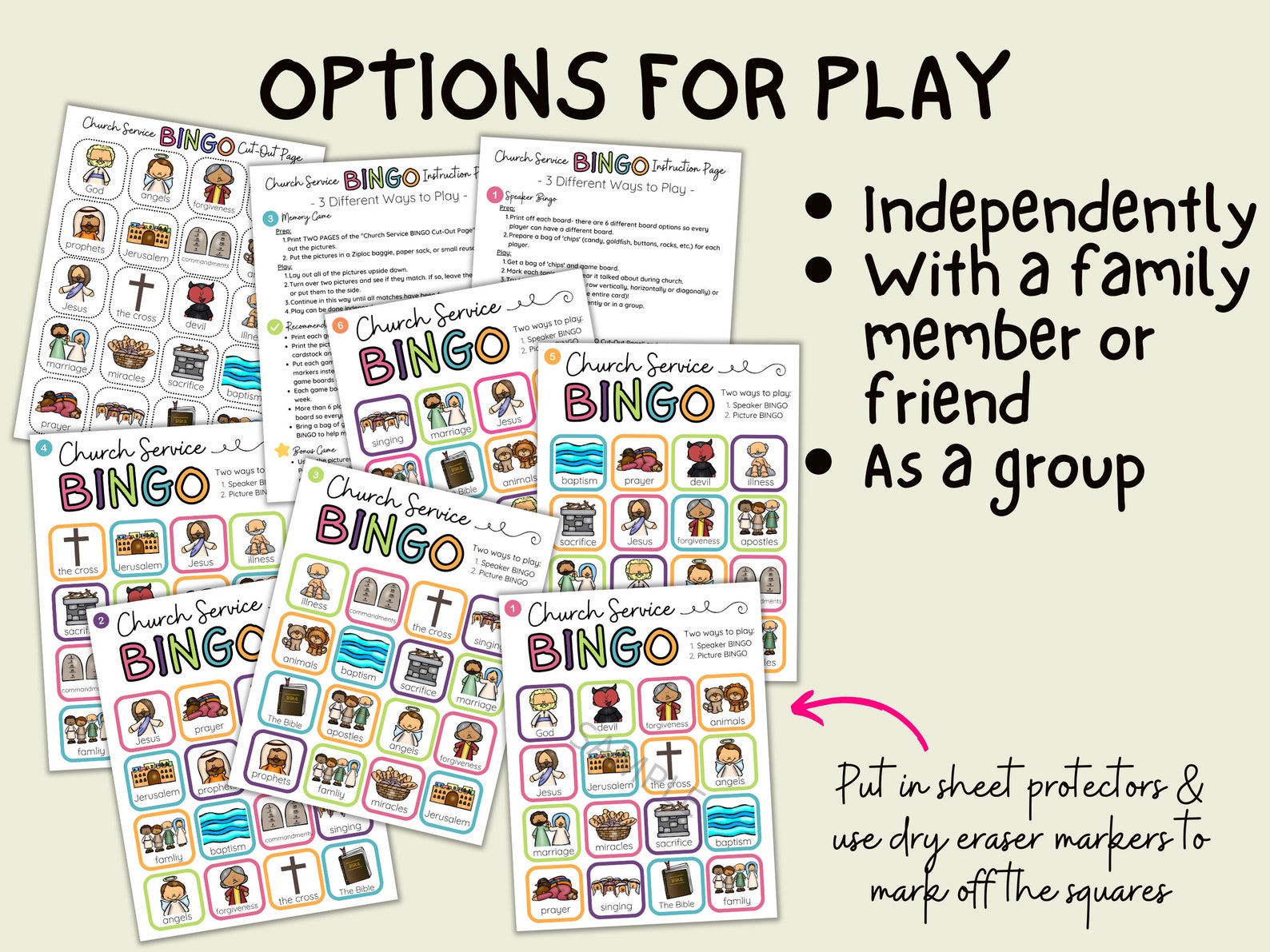Bible Bingo | Printable Church Bingo | Bible Games for Kids | Printable ...