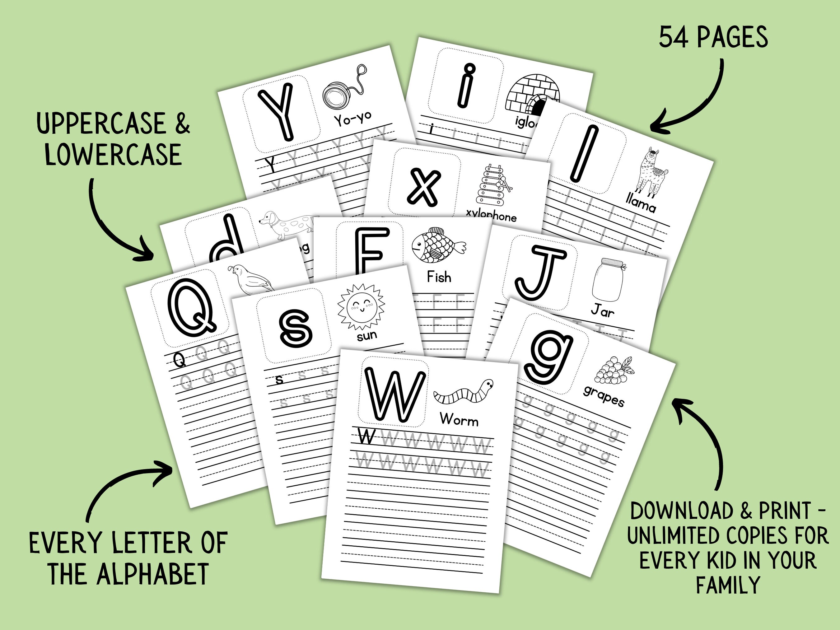 ABC Practice Coloring Pages Printable Worksheets Alphabet Activities ...