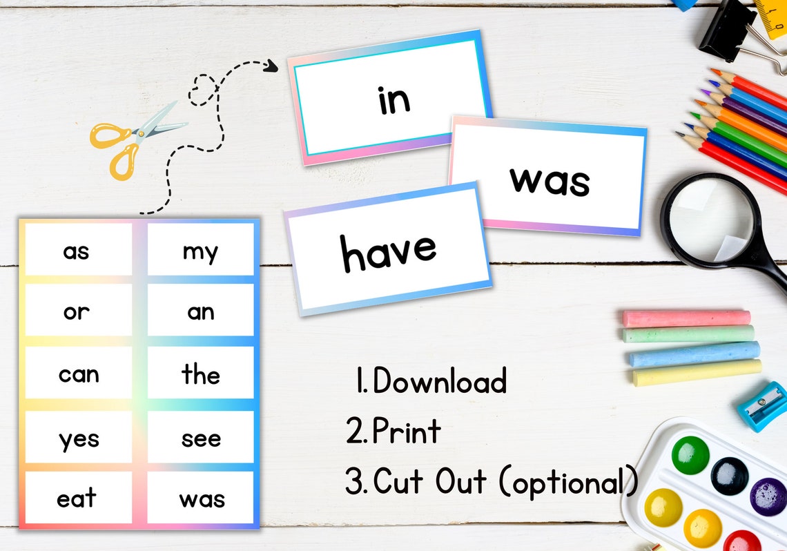 Sight Word Flashcards | Printable Flashcards for Kids | Digital ...