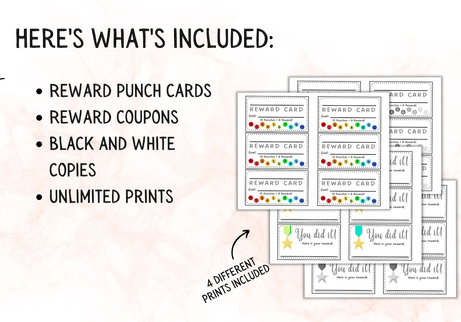 Kids Printable Reward Cards Reward Punch Card for Kids - Etsy