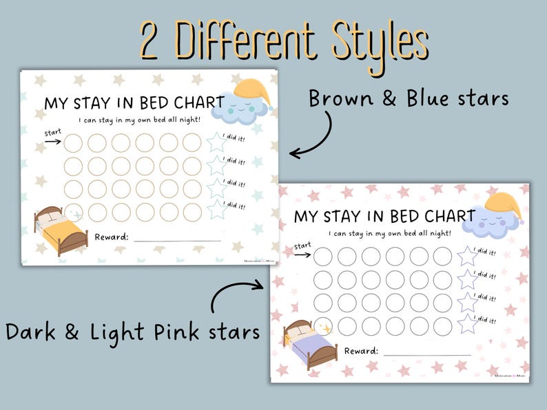 Printable Stay in Bed Chart for Kids | Toddler Bedtime Chart ...
