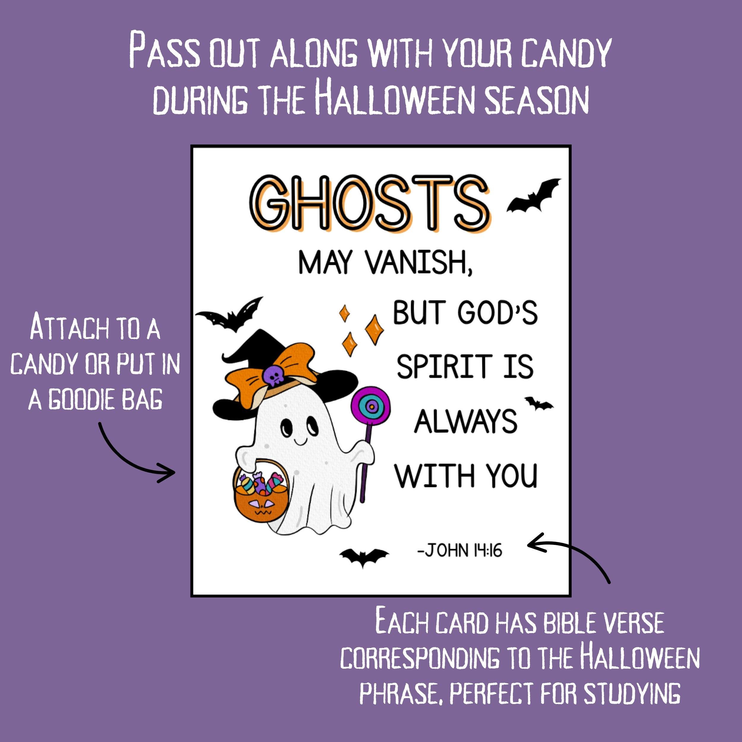 Christian Halloween Bible Verse Cards for Kids | Printable Scripture ...