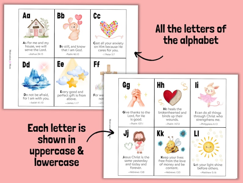 Printable ABC Bible Verses for Kids | 26 Scripture Cards A–Z ...