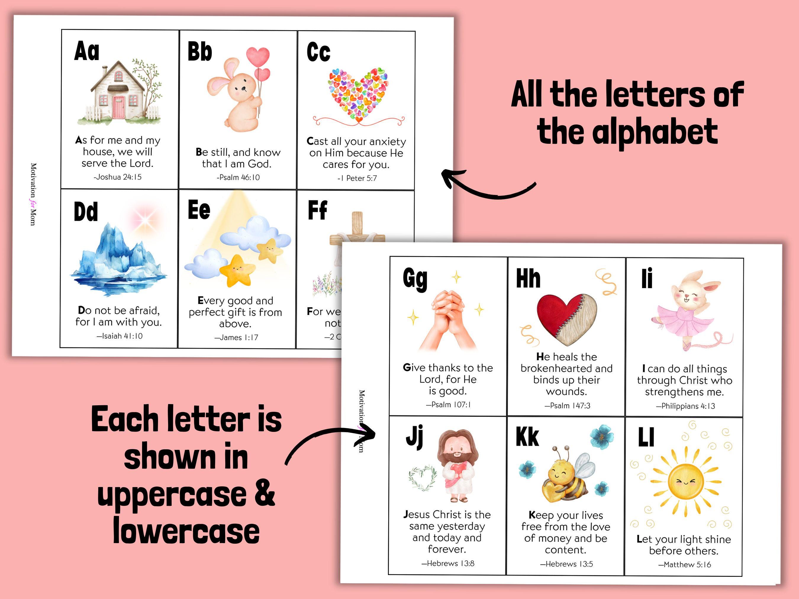 Printable ABC Bible Verses for Kids | 26 Scripture Cards A–Z ...