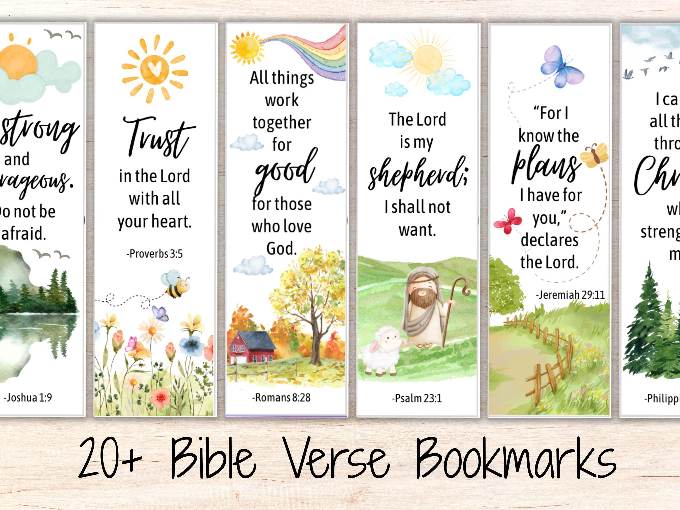 Printable Bible Verse Bookmarks | Set of 20 Bookmarks| Instant Download ...