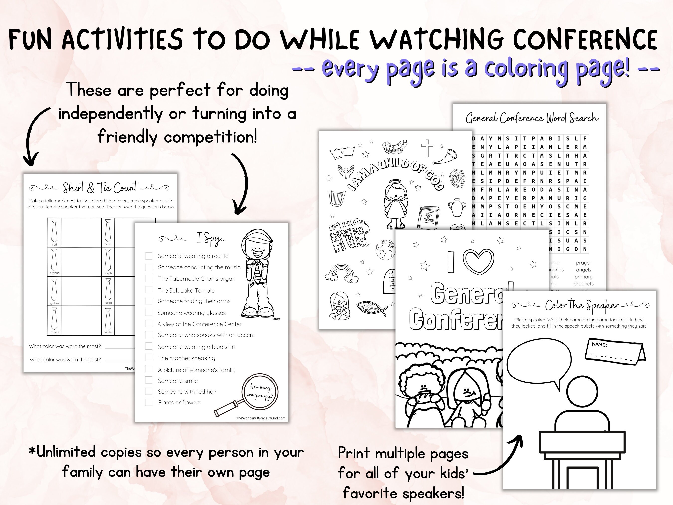 General Conference April 2026 Activities for Kids | Coloring Page Pack ...