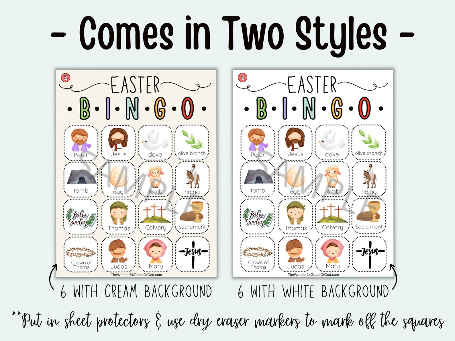 Easter Bingo | Printable Church Bingo | Bible Games for Kids ...