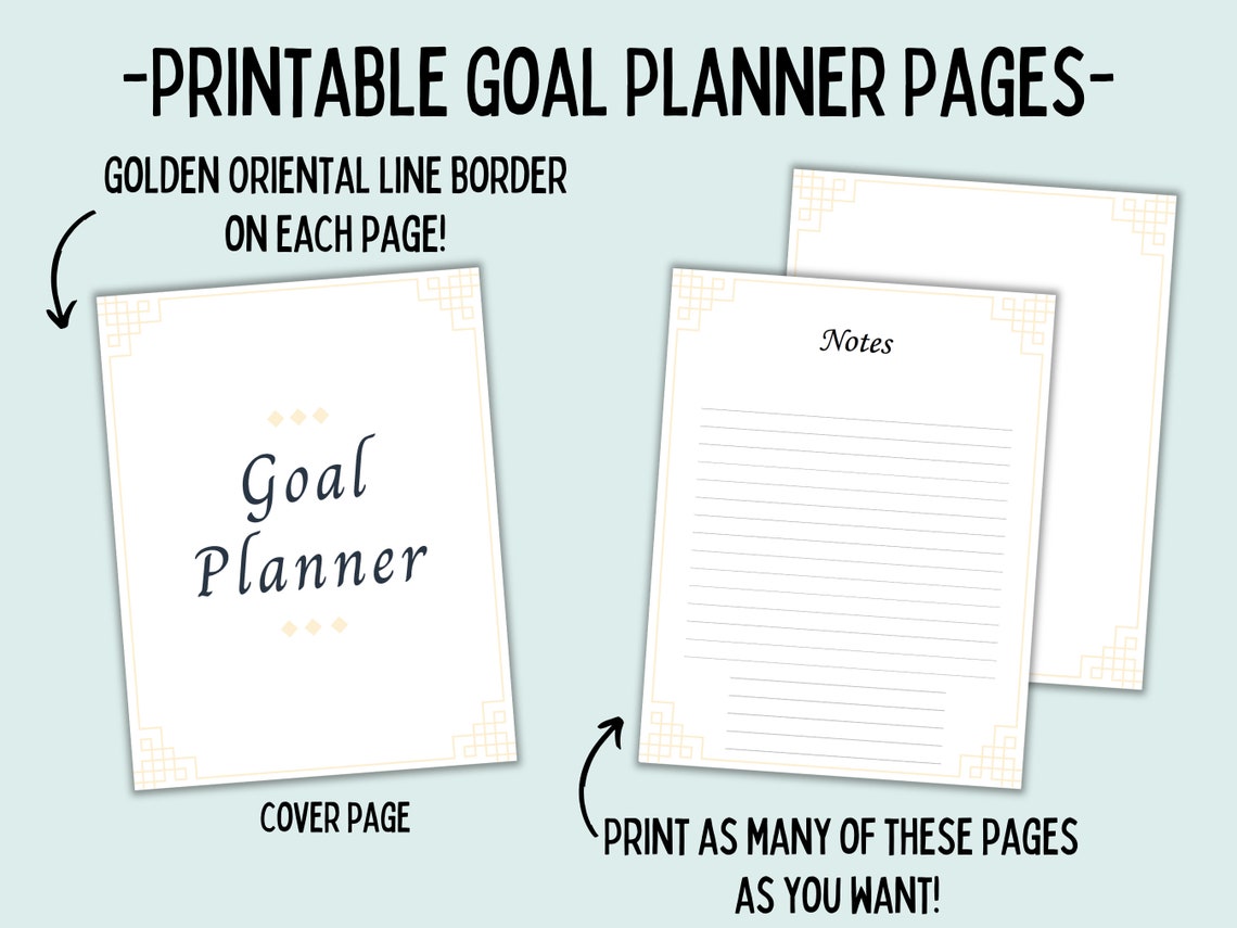Printable Goal Journal 2023 Goal Tracker Habit Tracker, Vision Board ...