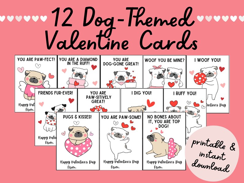 Cute Dog Valentines Day Cards | Printable Dog Valentines for Kids ...
