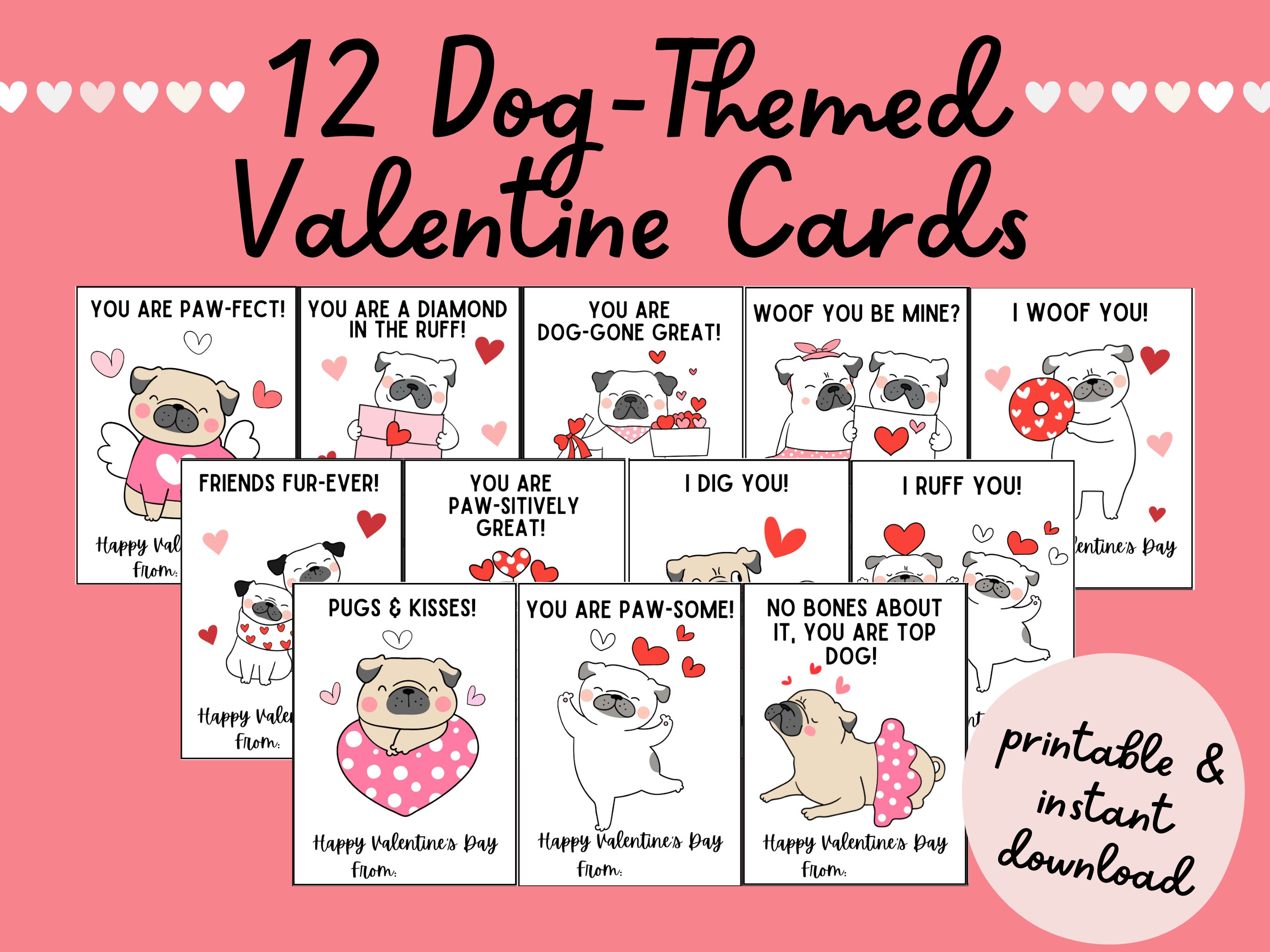 Cute Dog Valentines Day Cards | Printable Dog Valentines for Kids ...