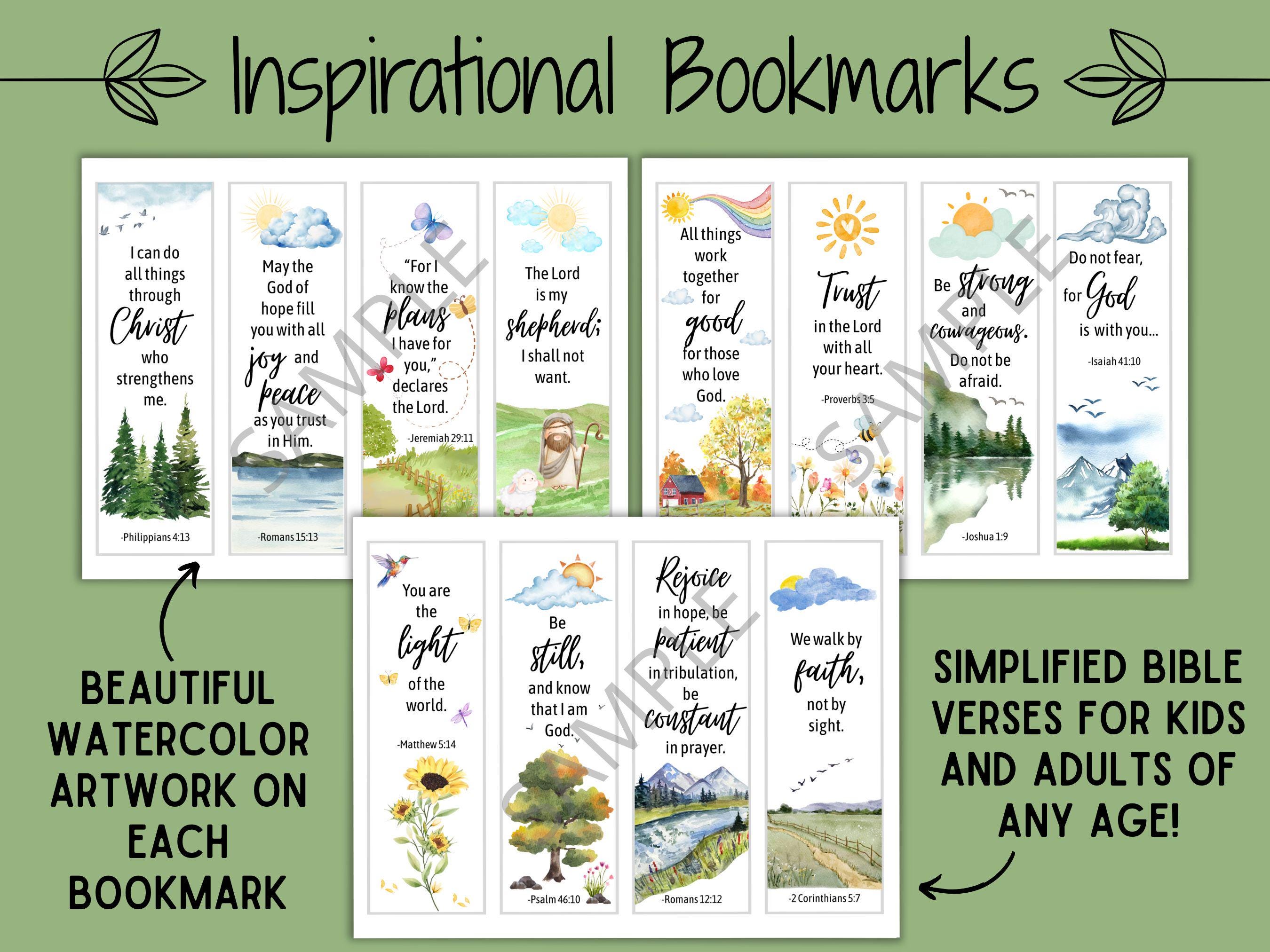 Printable Bible Verse Bookmarks | Set of 20 Bookmarks| Instant Download ...