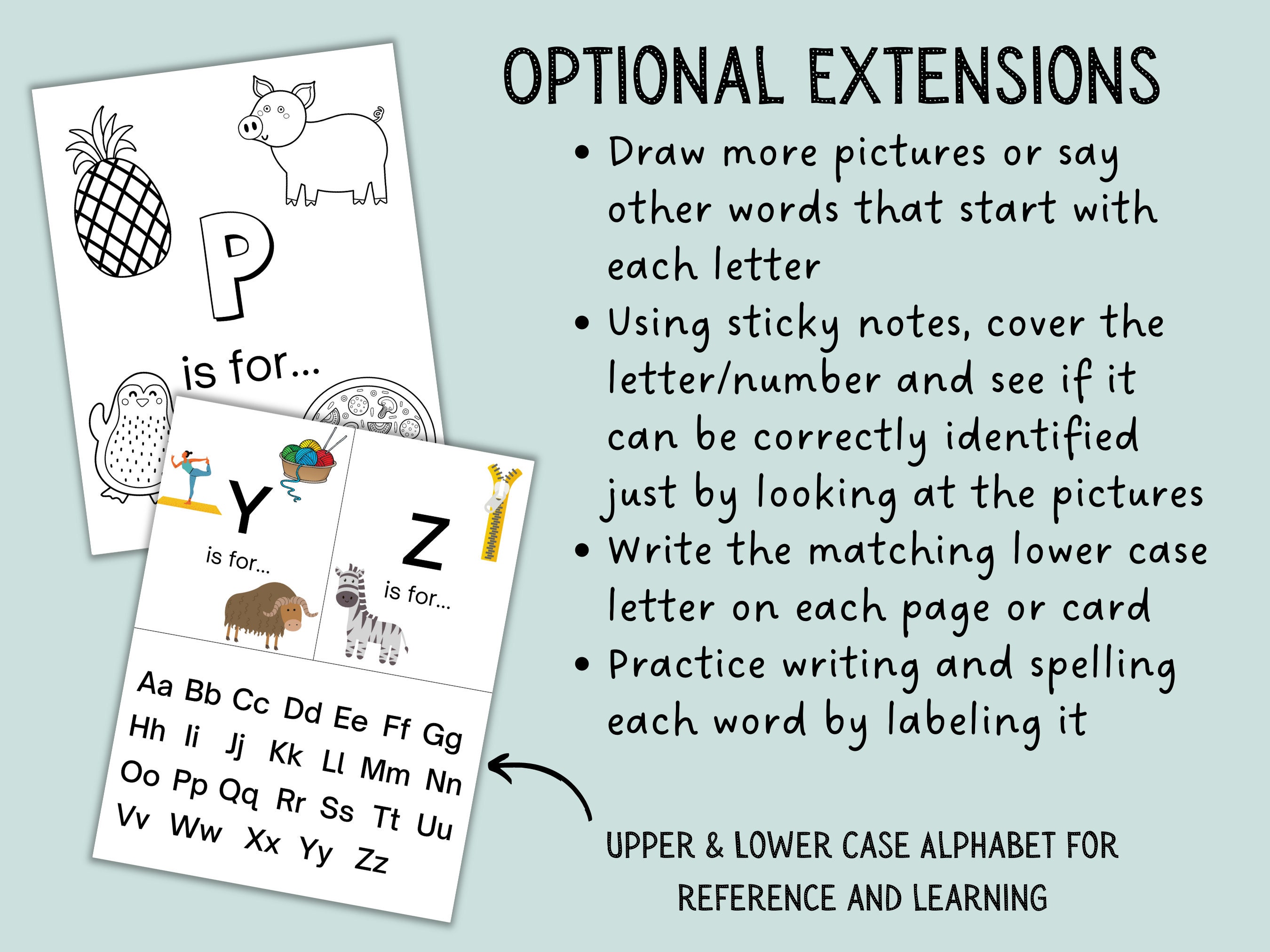 ABC Flashcards & Coloring Pages Alphabet Flashcards for Kids Number ...