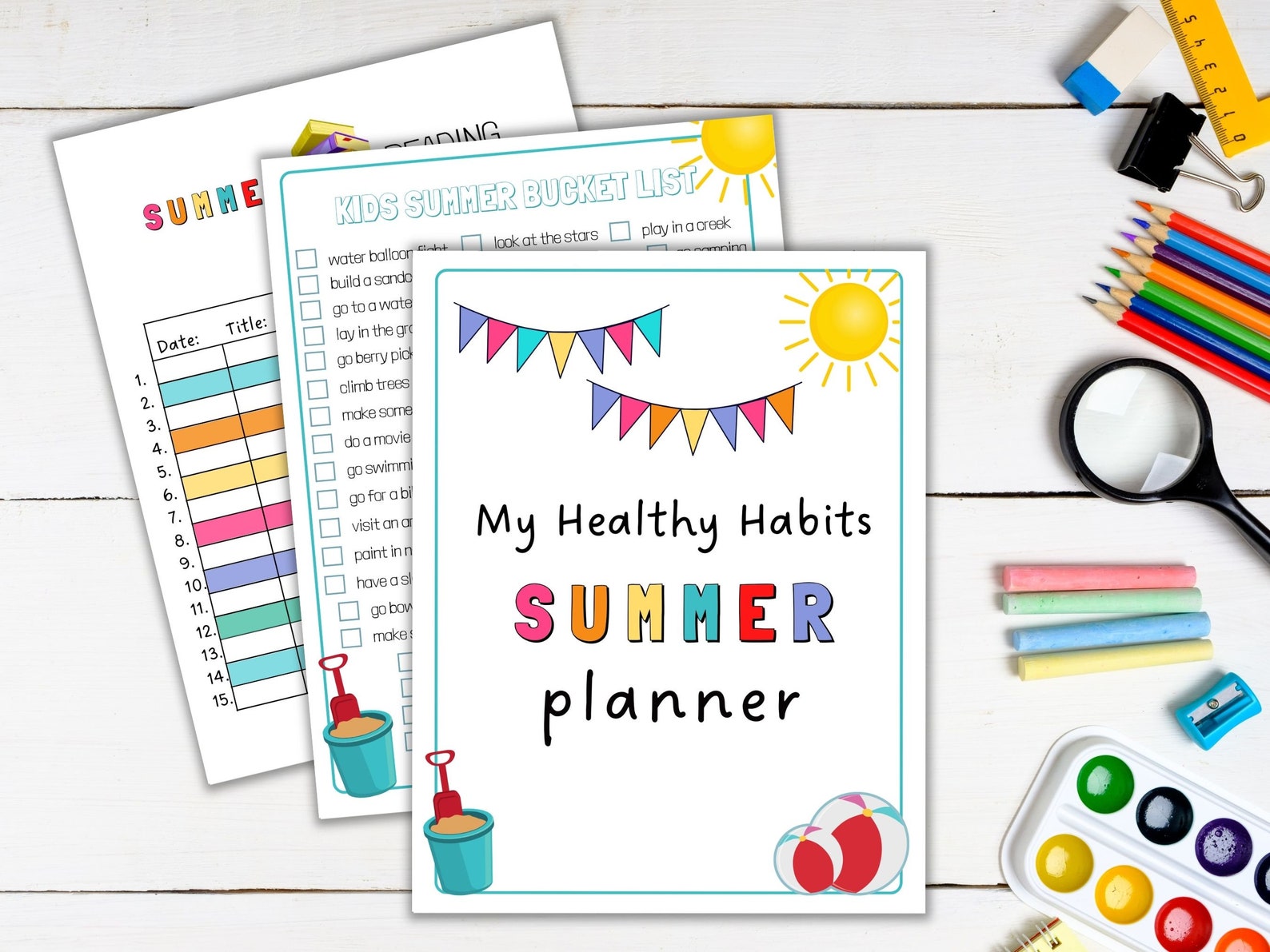 Kids Summer Planner Printables Summer Checklist Activity - Etsy