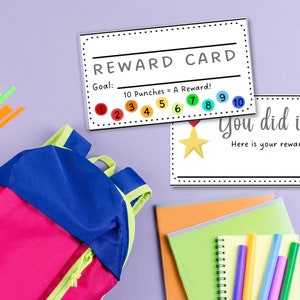 Kids Printable Reward Cards | Reward Punch Card for Kids | Reward ...