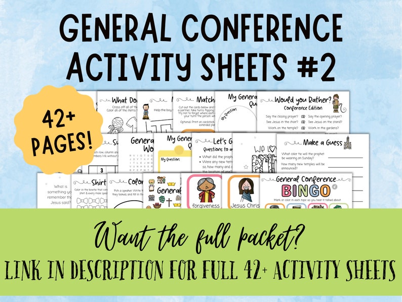 General Conference Activity Packet for Kids | LDS Coloring Pages ...