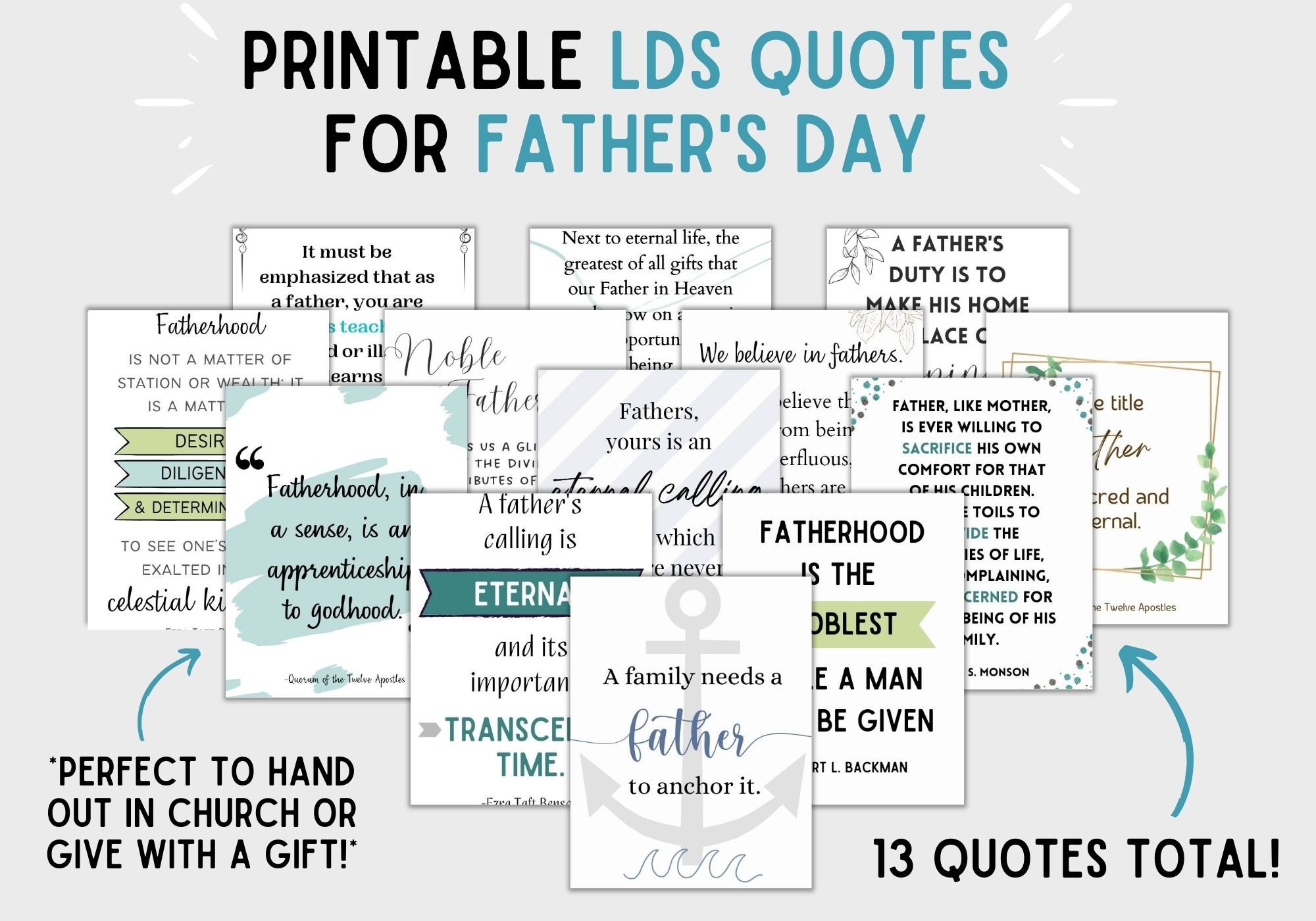 LDS Father's Day Quotes Printable | Father's Day Gifts | Father's Day ...