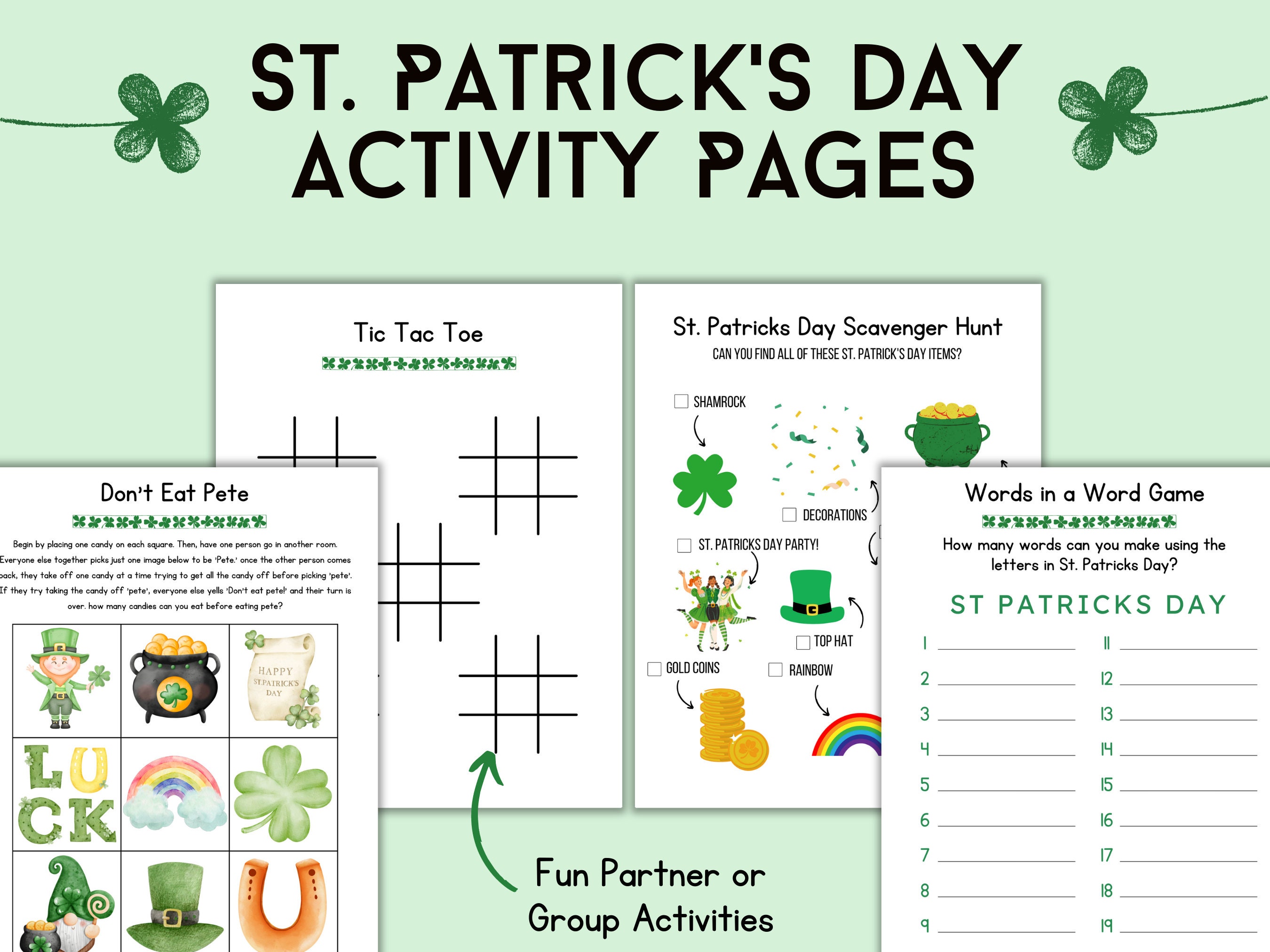 St. Patricks Day Activity Sheets for Kids St. Patricks Day Activities ...