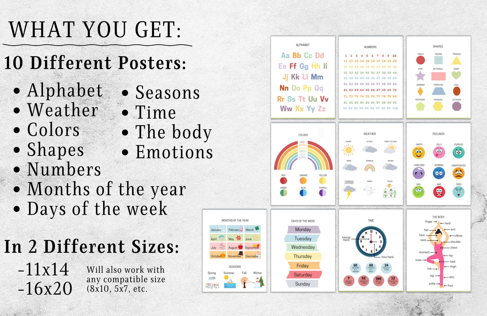 Set of 10 Educational Posters | Printable Education Pages for ...