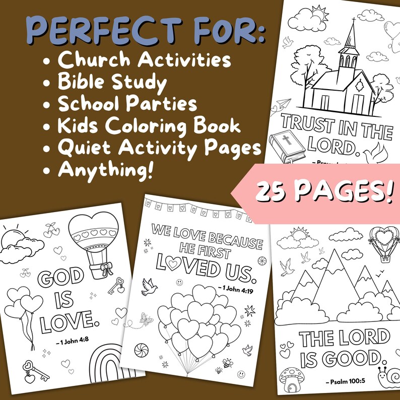 25 pages à colorier de versets bibliques imprimables pour les enfants ...