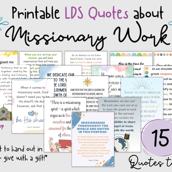 Missionary Handout Cards - Etsy
