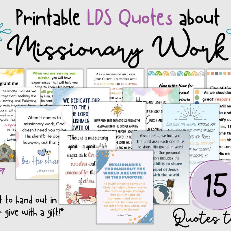 Lds Missionary Handouts - Etsy