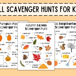Fall Scavenger Hunt for Kids Printable Pumpkin Patch - Etsy