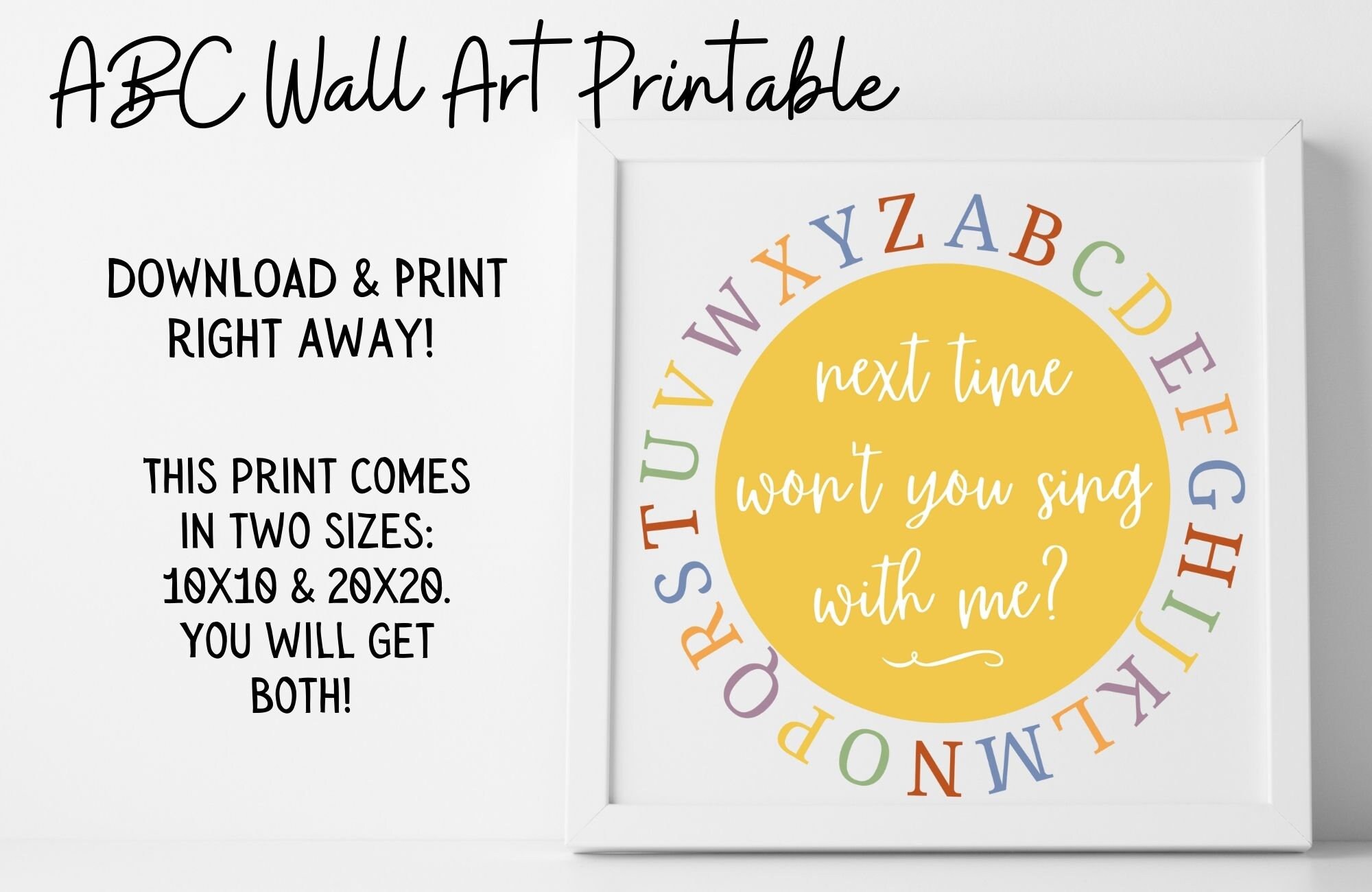 ABC Nursery Wall Art | Printable ABC Poster | Homeschool Wall Decor ...