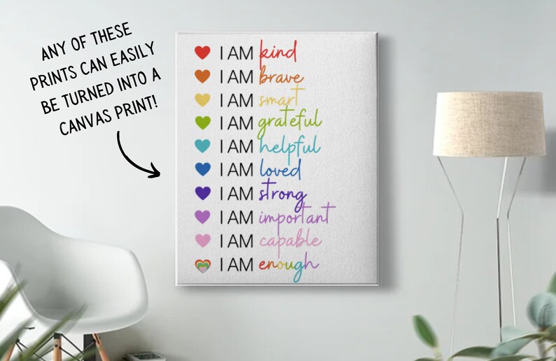 Positive Affirmations for Kids I Am Affirmations Poster Motivational ...