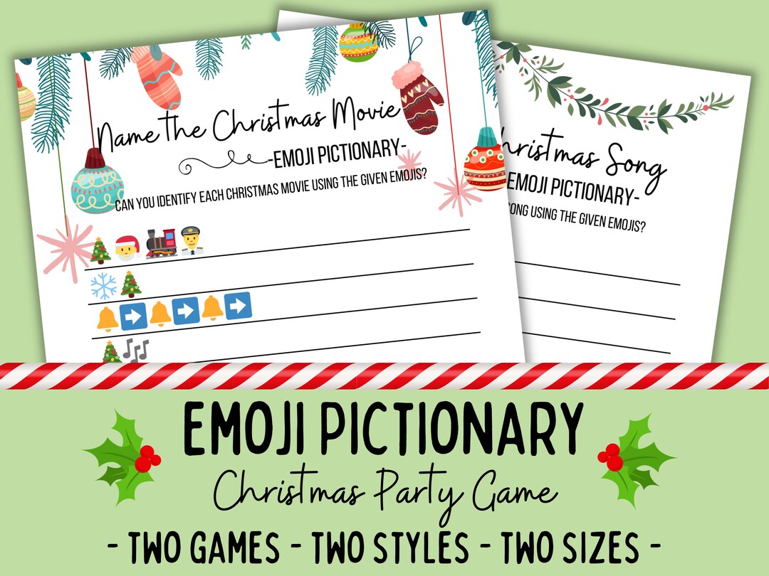 Emoji Pictionary Christmas Party Game | Holiday Emoji Quiz | Christmas ...