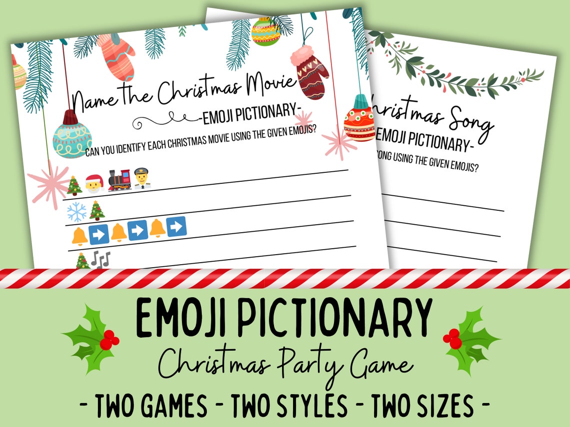 Emoji Pictionary Christmas Party Game Holiday Emoji Quiz Christmas ...