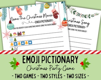 Christmas Songs Emoji Pictionary Printable Christmas Games - Etsy