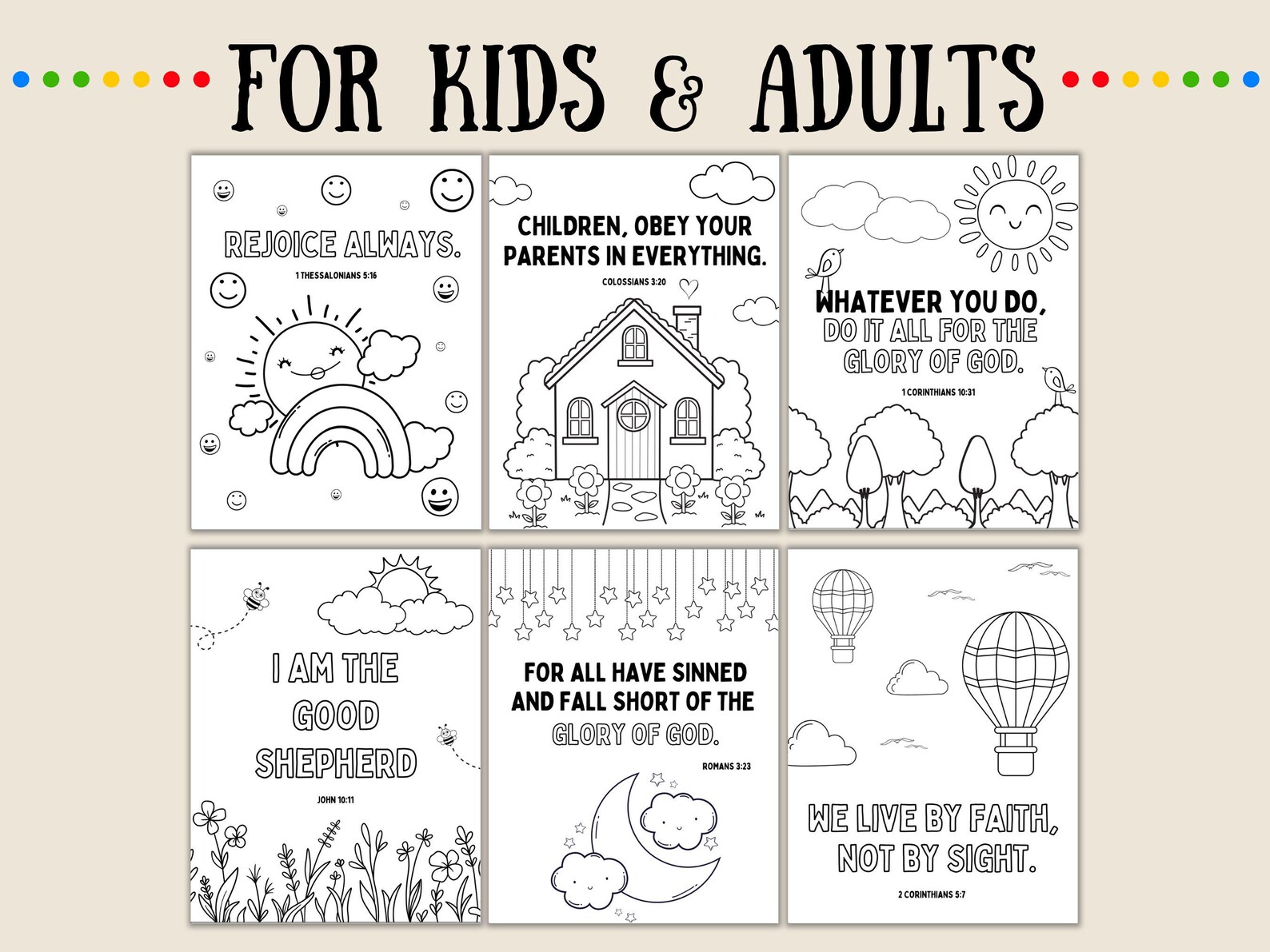 Bible Verse Coloring Pages for Kids | Printable Coloring Book for ...