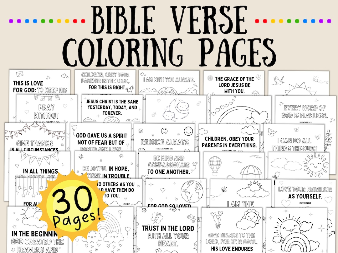Bible Verse Coloring Pages for Kids | Printable Coloring Book for ...