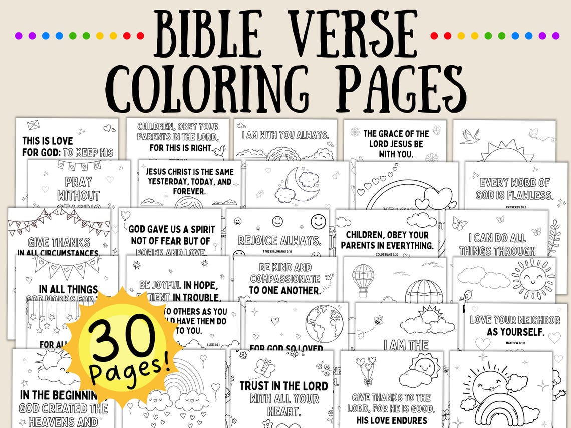 Bible Verse Coloring Pages for Kids | Printable Coloring Book for ...