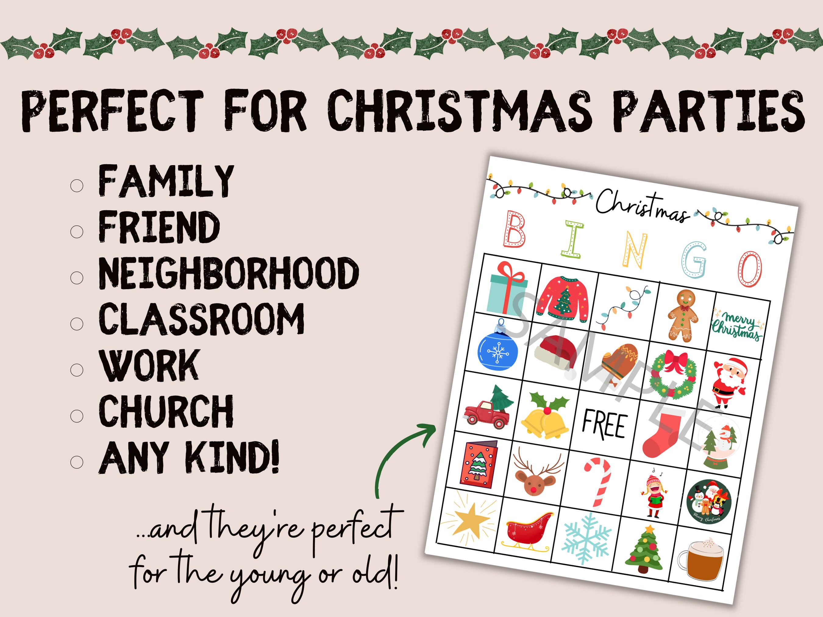 Christmas Bingo Printable Kids Christmas Activity Christmas Bingo Game ...