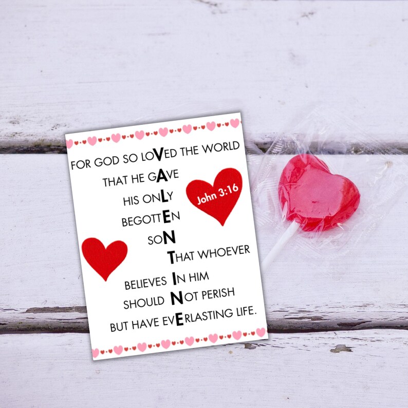 Printable Bible Verse Valentines for Kids | John 3:16 Valentine Cards ...