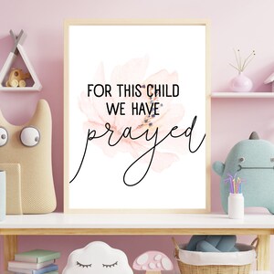 For This Child We Have Prayed Nursery Art Printable | Watercolor ...