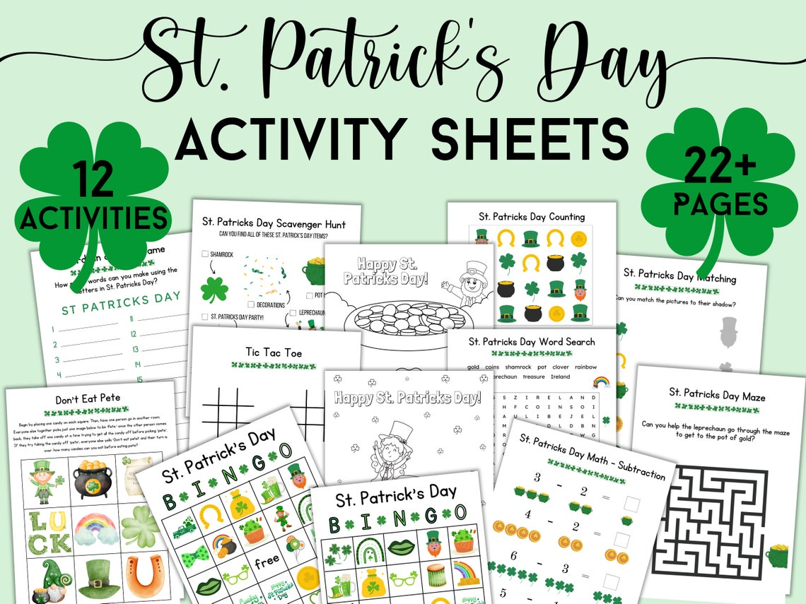 St. Patricks Day Activity Sheets for Kids St. Patricks Day Activities ...
