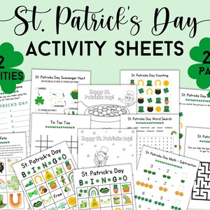 St. Patricks Day Activity Sheets for Kids | St. Patricks Day Activities ...