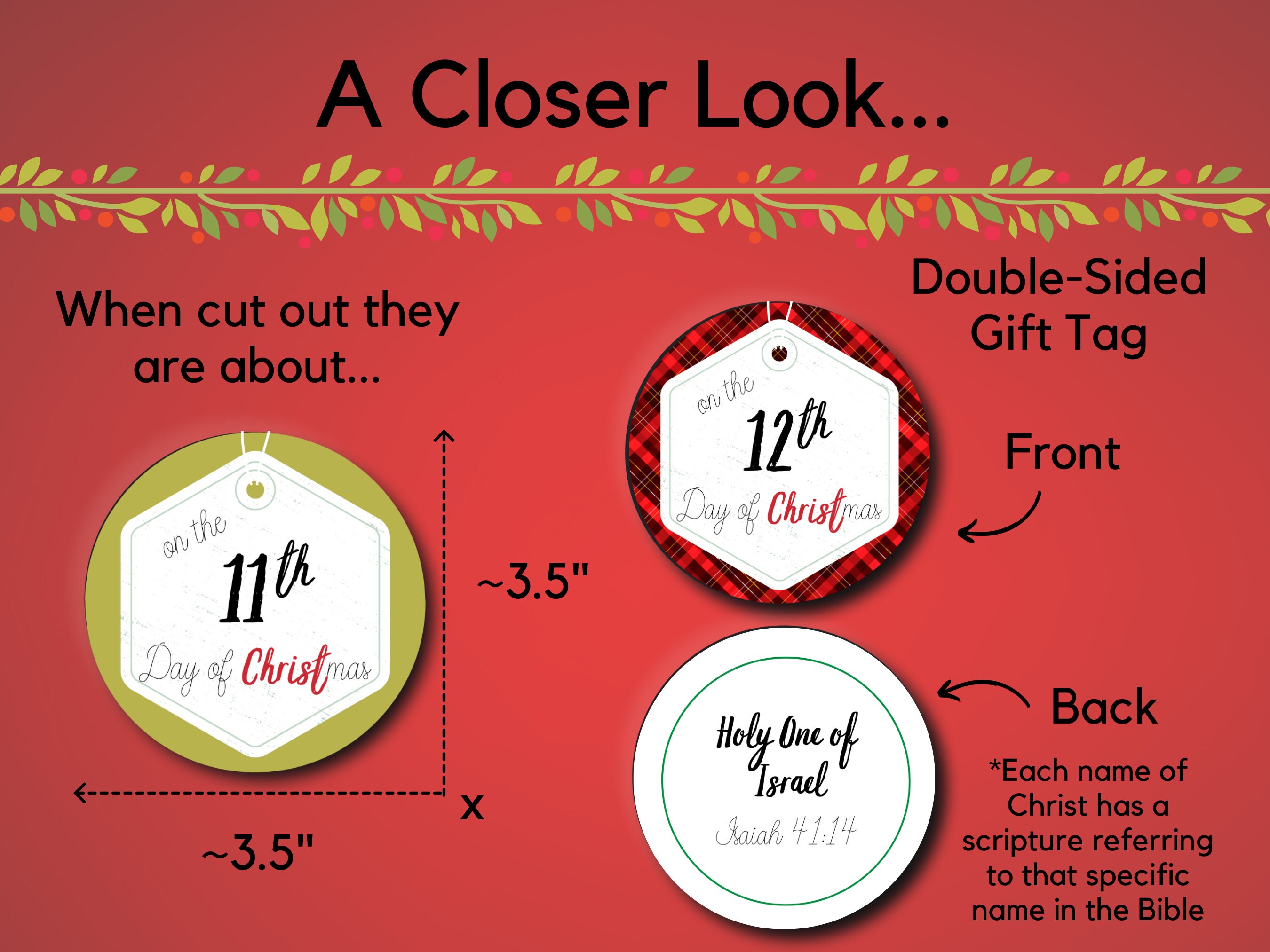 12 Days of Christmas Gift Tags | Twelve Days of Christmas Printable ...