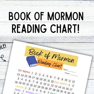 Printable Book of Mormon Reading Chart | Printable Reading Chart | LDS ...