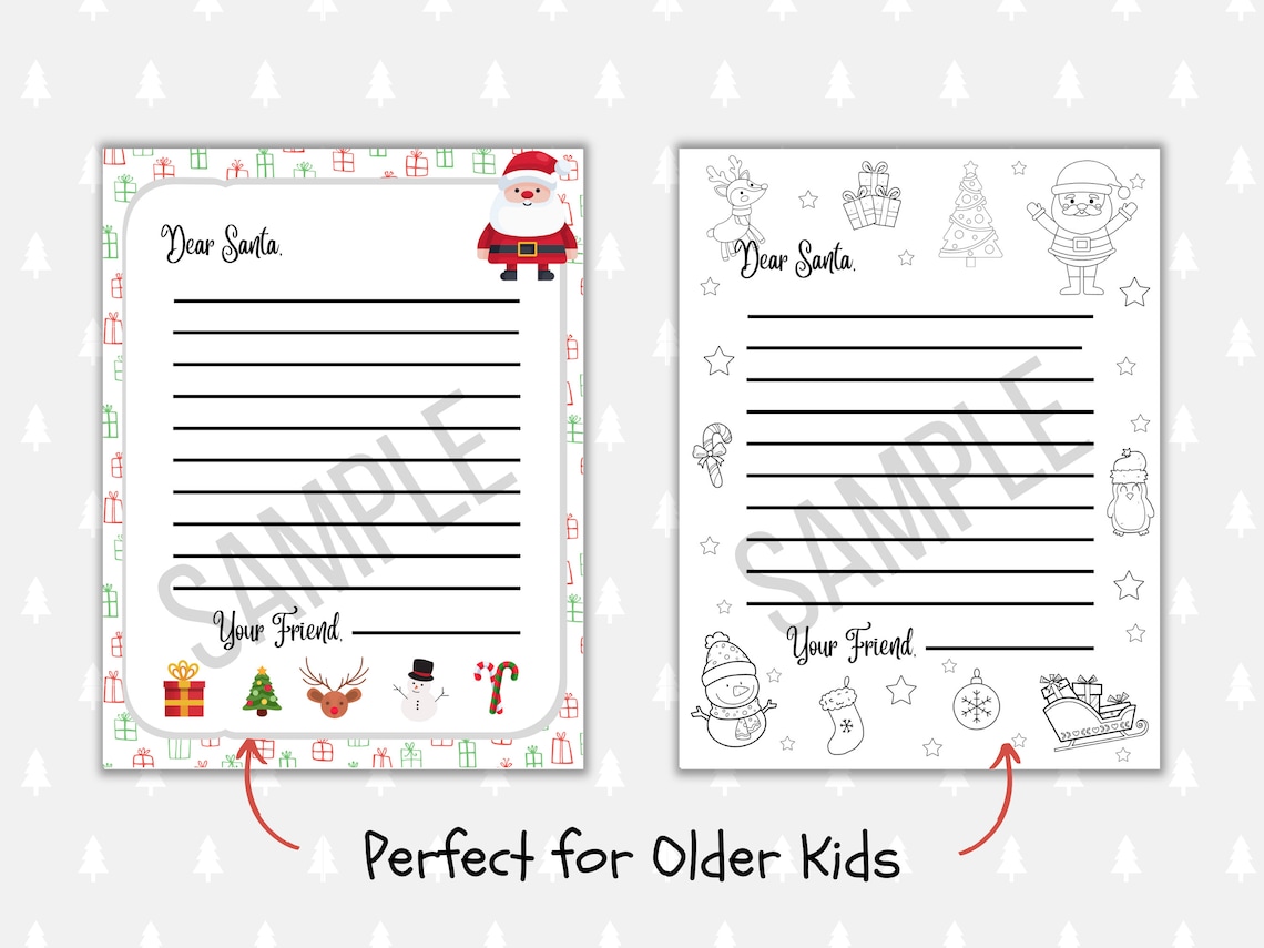 Kids Letter to Santa Bundle Printable Kids Christmas Letter - Etsy