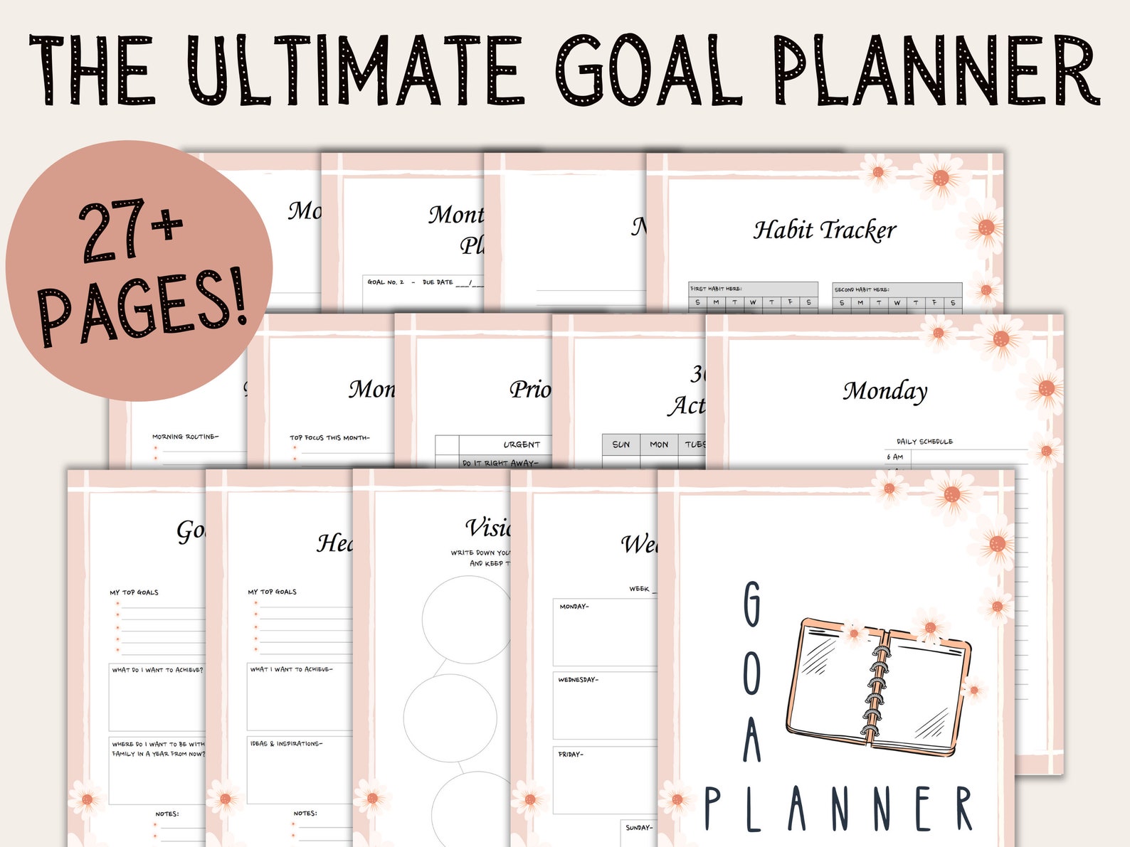 The Ultimate Printable Goal Planner Monthly Planner, Weekly Planner ...