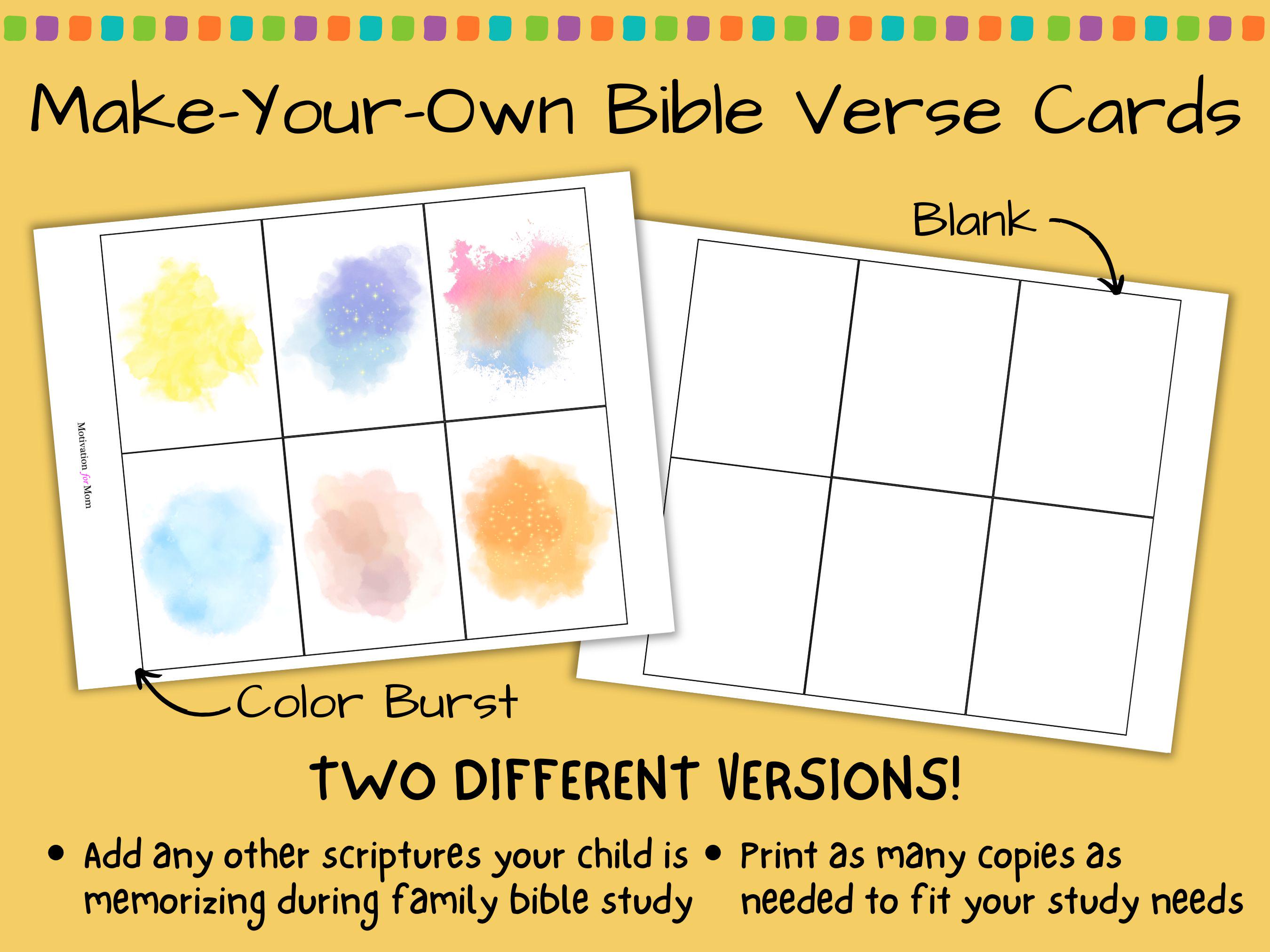 Bible Verse Cards for Kids | Printable Scripture Cards for Children ...