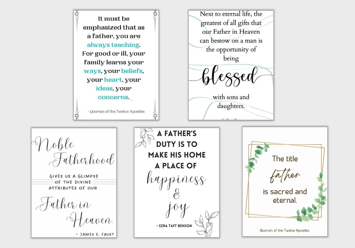 LDS Father's Day Quotes Printable Father's Day Gifts Father's Day Card ...