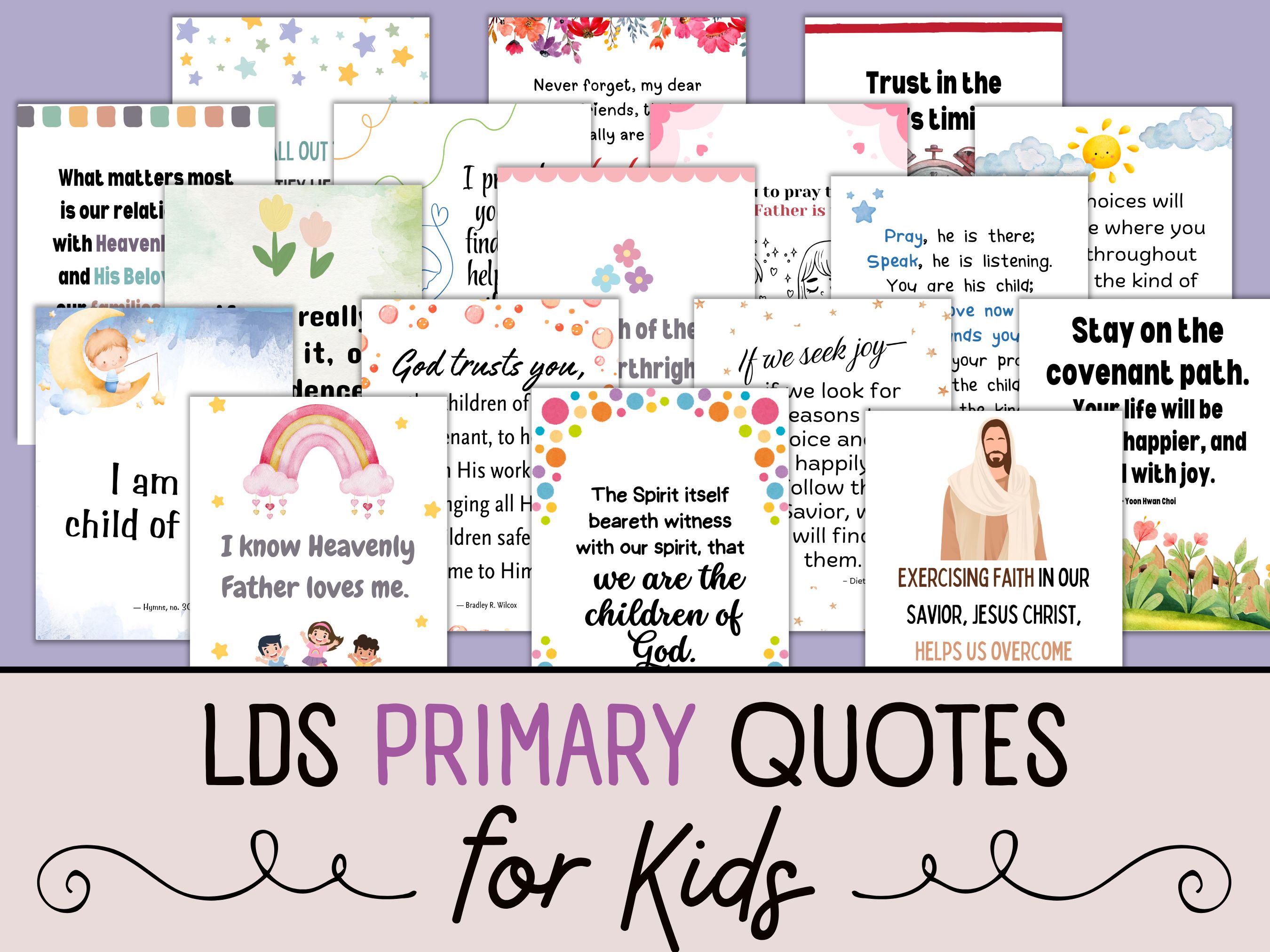 LDS Quotes for Primary Children | Printable Primary Quotes | Printable ...