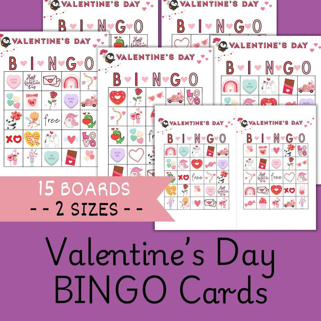 Valentine's Day BINGO Game | Kids Classroom Party (printable) - Etsy