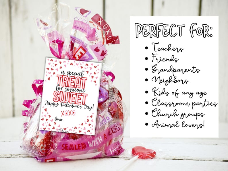 Printable Valentine's Day Cards | Valentine's Treat Tag for Class ...